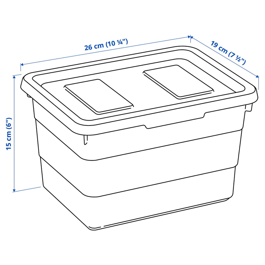 SOCKERBIT box with lid, pink, 19x26x15 cm - IKEA UK