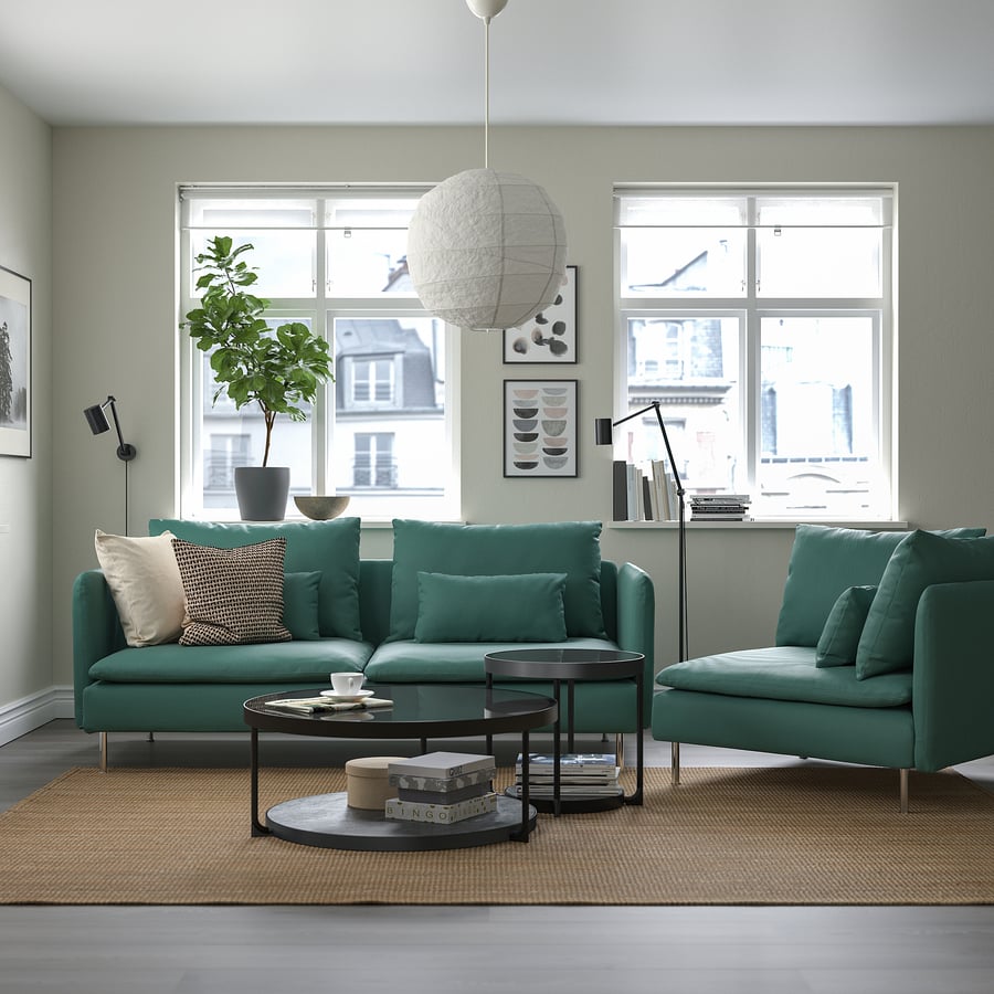 SÖDERHAMN 3 seater sofa, Kelinge grey-turquoise - IKEA UK