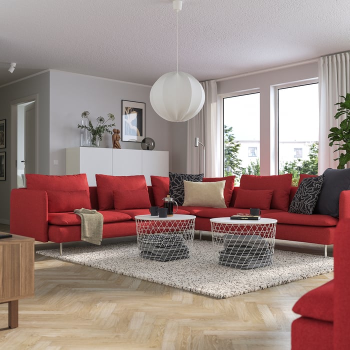 SÖDERHAMN corner sofa, 6 seater, Tonerud red - IKEA UK