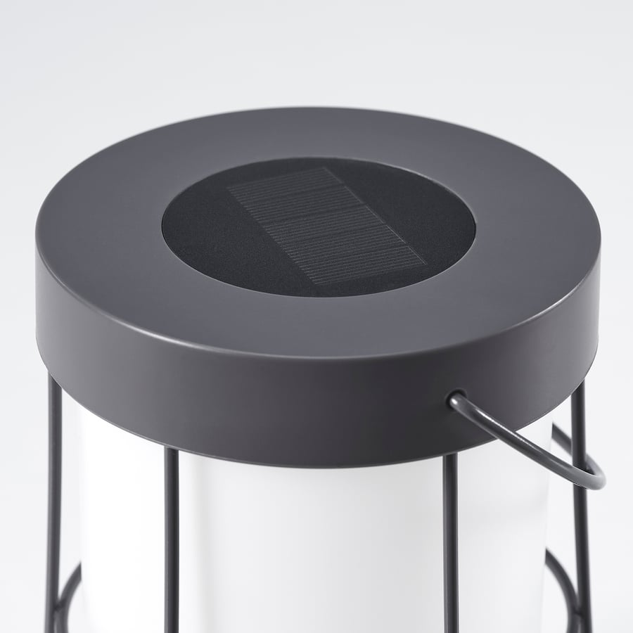 SOLVINDEN table lamp, solar-powered/grey, 18 cm - IKEA UK