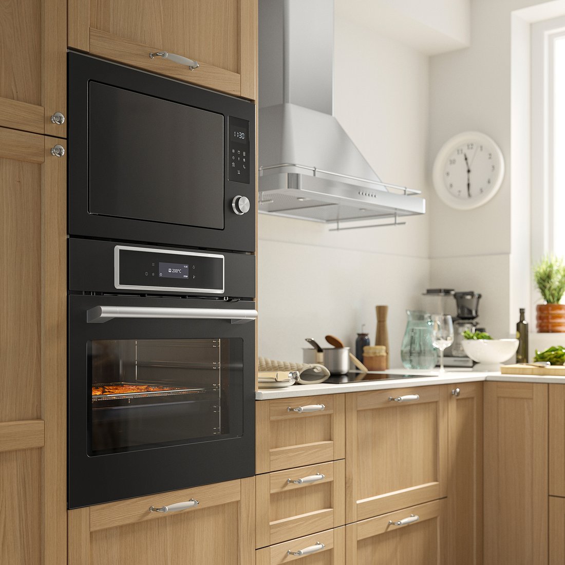 STENABY true fan oven, air fry function pyrolytic/black IKEA 700 - IKEA UK