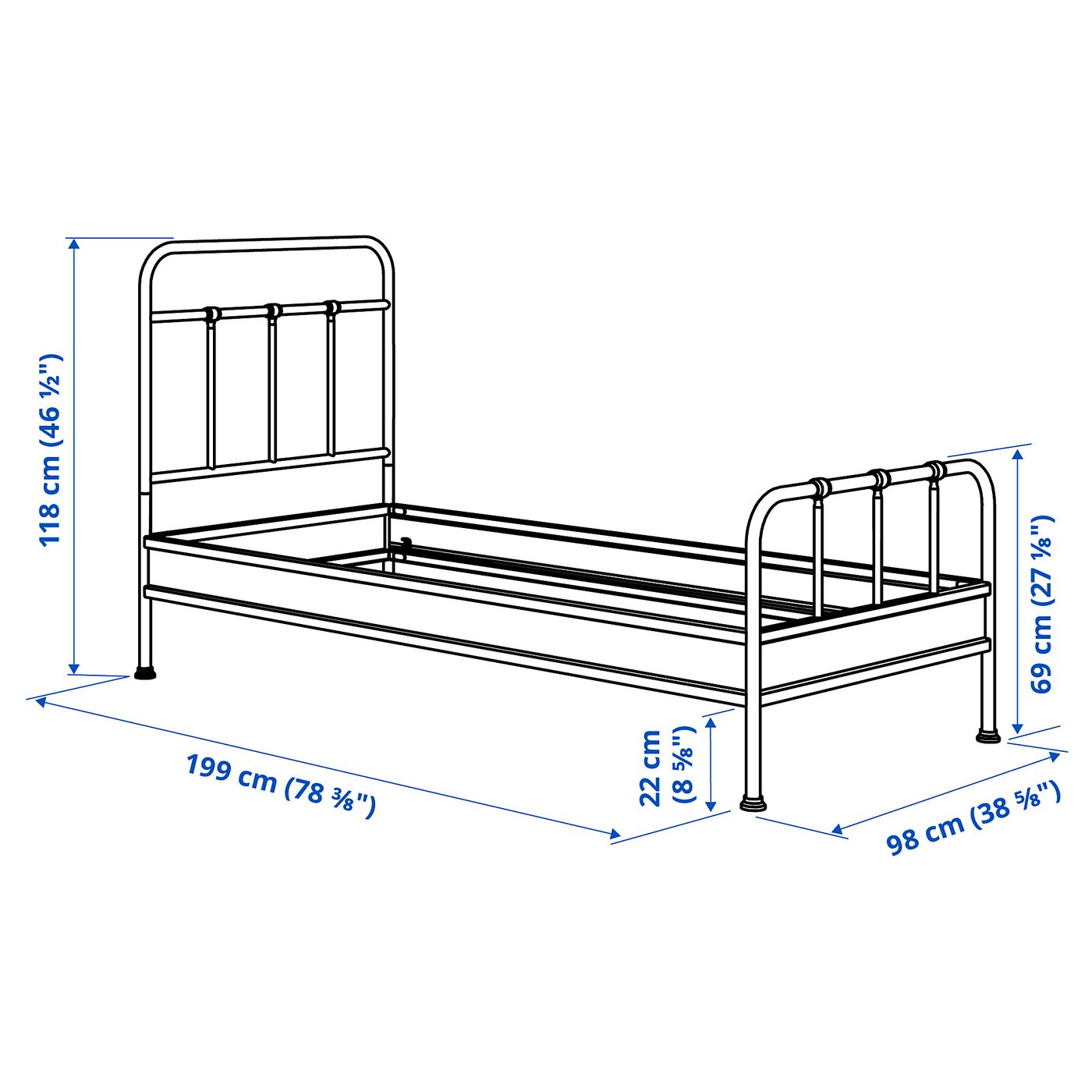 Single bed metal frame ikea store