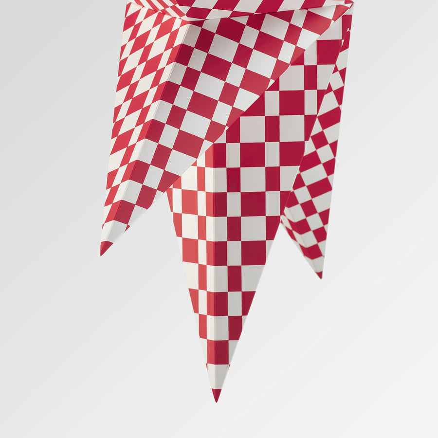 STRÅLA Christmas lamp shade, red/white, 70 cm - IKEA UK