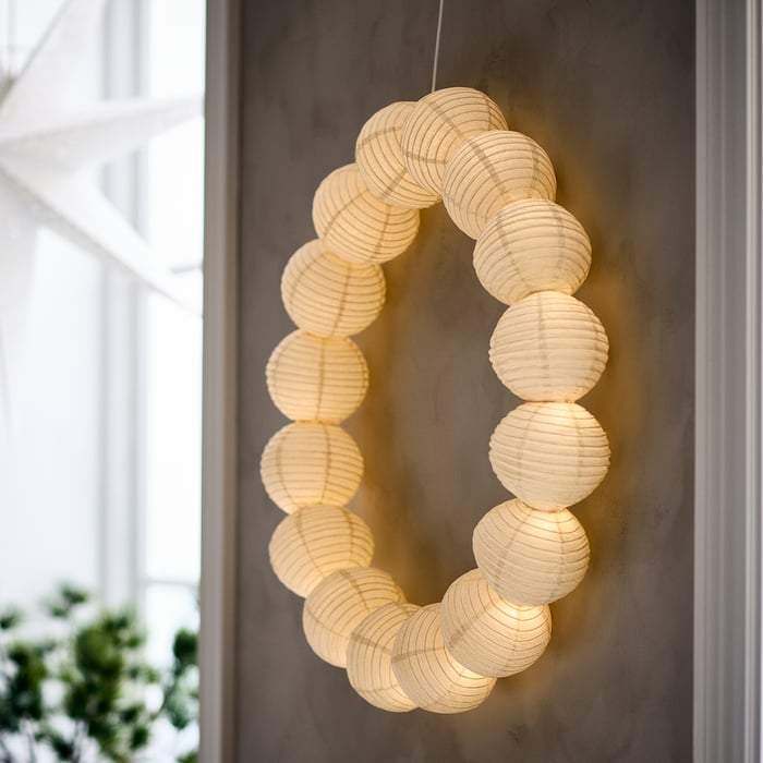 STRÅLA LED decorative pendant lamp, ball circle/white - IKEA UK