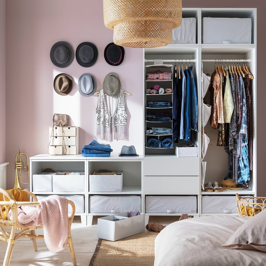 STUK white/grey, Storage case, 55x51x18 cm - IKEA UK