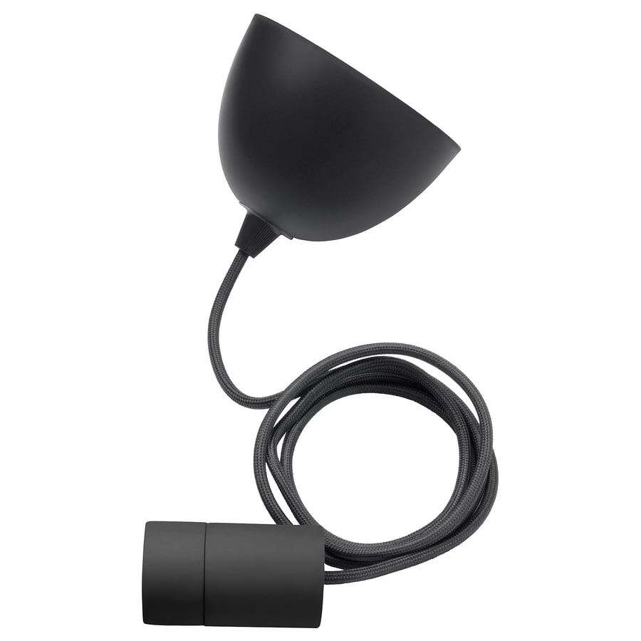 SUNNEBY black textile, lamp cord set, 1.8 m - IKEA UK