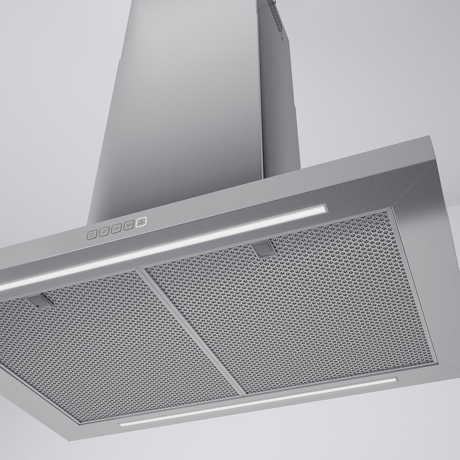 SVÄVANDE ceiling-mounted cooker hood, stainless steel, 90 cm - IKEA