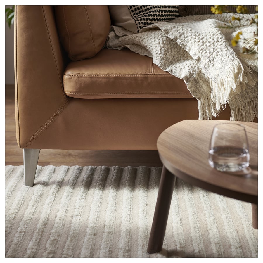 TÅGSPÅR rug, high pile, white/beige, 170x240 cm - IKEA UK