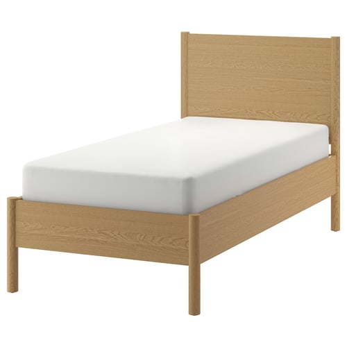 TONSTAD bed frame, oak veneer/Lönset, Standard Single - IKEA UK