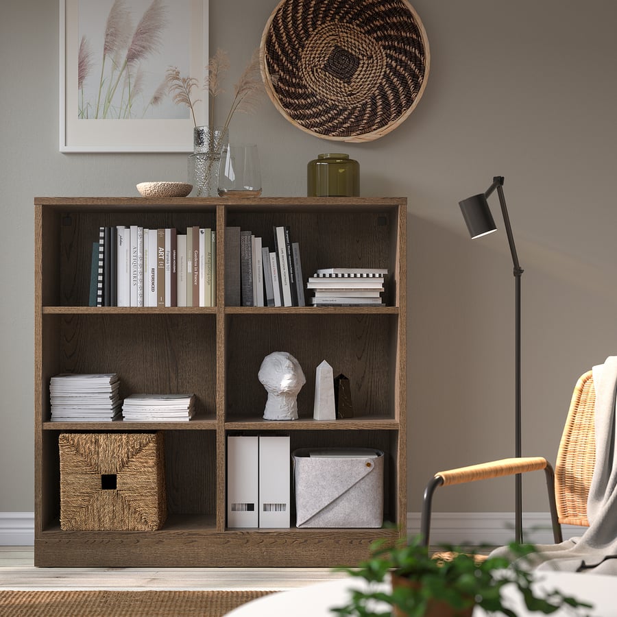 TONSTAD shelving unit, brown stained oak veneer, 121x37x120 cm - IKEA