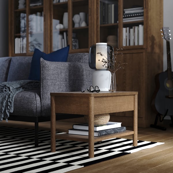 TONSTAD side table, brown stained oak veneer, 64x40 cm - IKEA