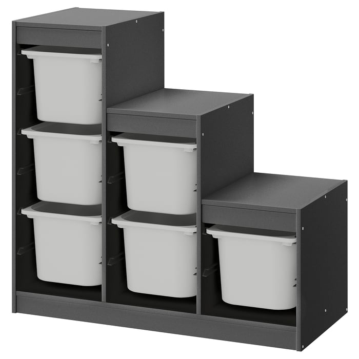 TROFAST storage combination, grey/grey, 99x44x94 cm - IKEA UK