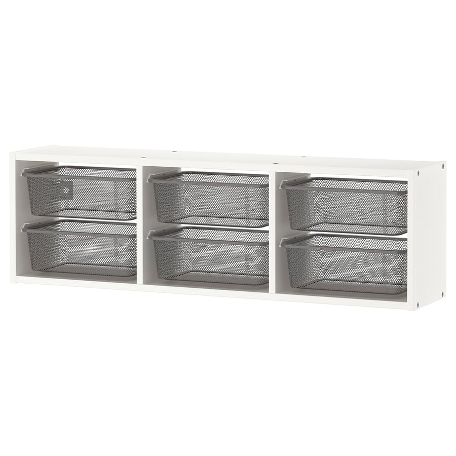 TROFAST wall storage, white/dark grey, 99x21x30 cm - IKEA UK
