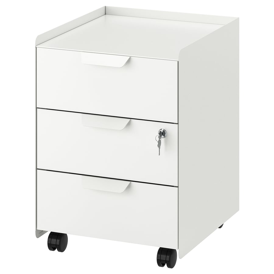 TROTTEN drawer unit w 3 drawers on castors, white - IKEA UK
