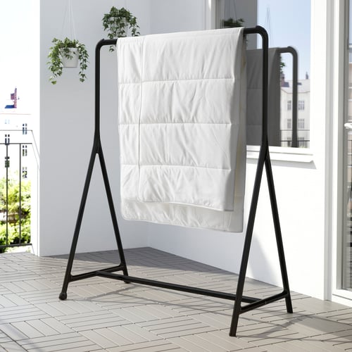TURBO clothes rack, in/outdoor, black, 117x59 cm - IKEA UK