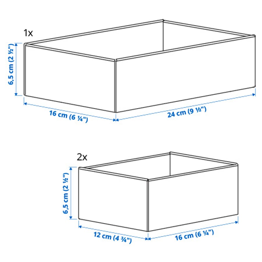 UPPDATERA box, set of 3, grey - IKEA UK
