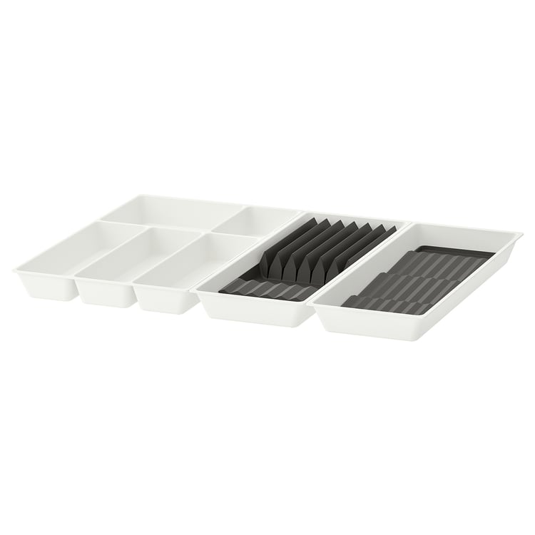 UPPDATERA cutlery tray/2 trays with spice rack, white/anthracite, 72x50 ...