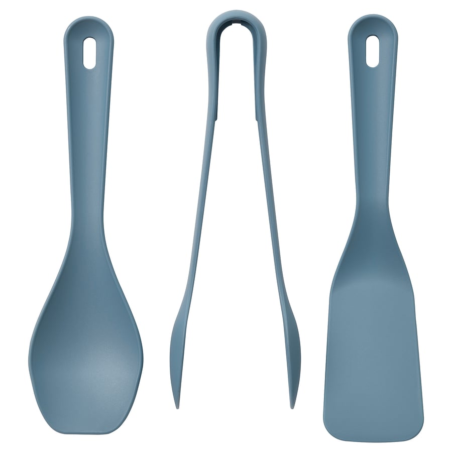 UPPFYLLD 3-piece kitchen utensil set, dark grey-blue - IKEA UK