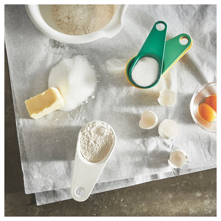 UPPFYLLD set of 4 measuring cups, mixed colours - IKEA