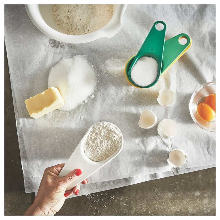 UPPFYLLD set of 4 measuring cups, mixed colours - IKEA UK