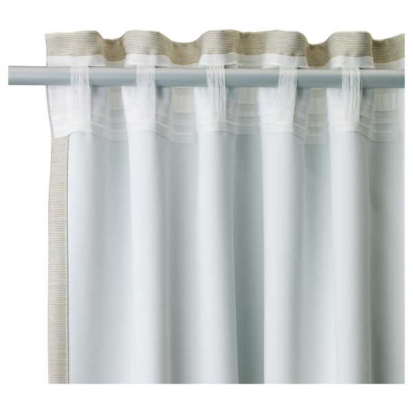 VILBORG beige, Curtains, 1 pair, 145x250 cm - IKEA