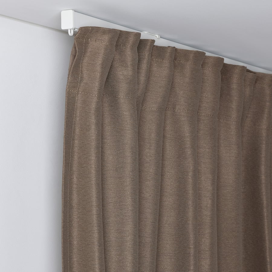 VILBORG room darkening curtains, 1 pair, dark grey-beige, 145x137 cm ...