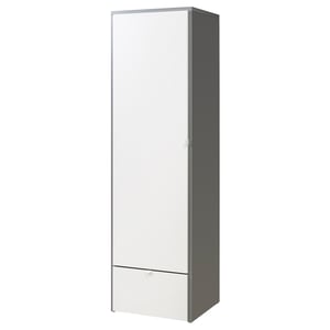 VISTHUS Wardrobe, grey/white, 63x59x216 cm - IKEA