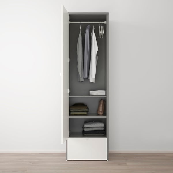 VISTHUS Wardrobe, grey/white, 63x59x216 cm - IKEA