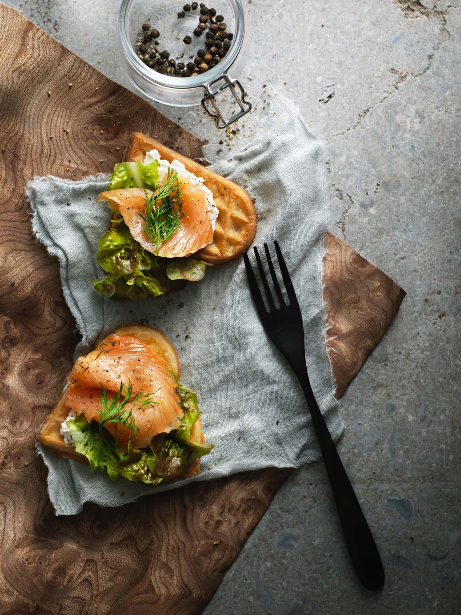 Recipe: Waffles with smoked salmon and cream cheese - IKEA Global