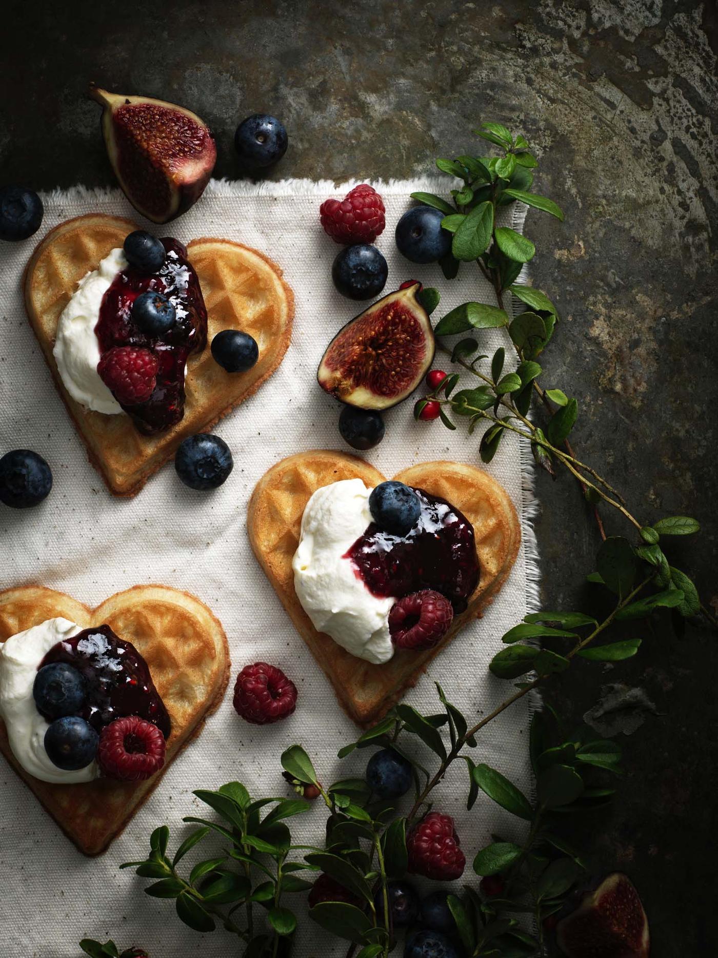 Recipe: Waffles with jam, berries and cream - IKEA Global