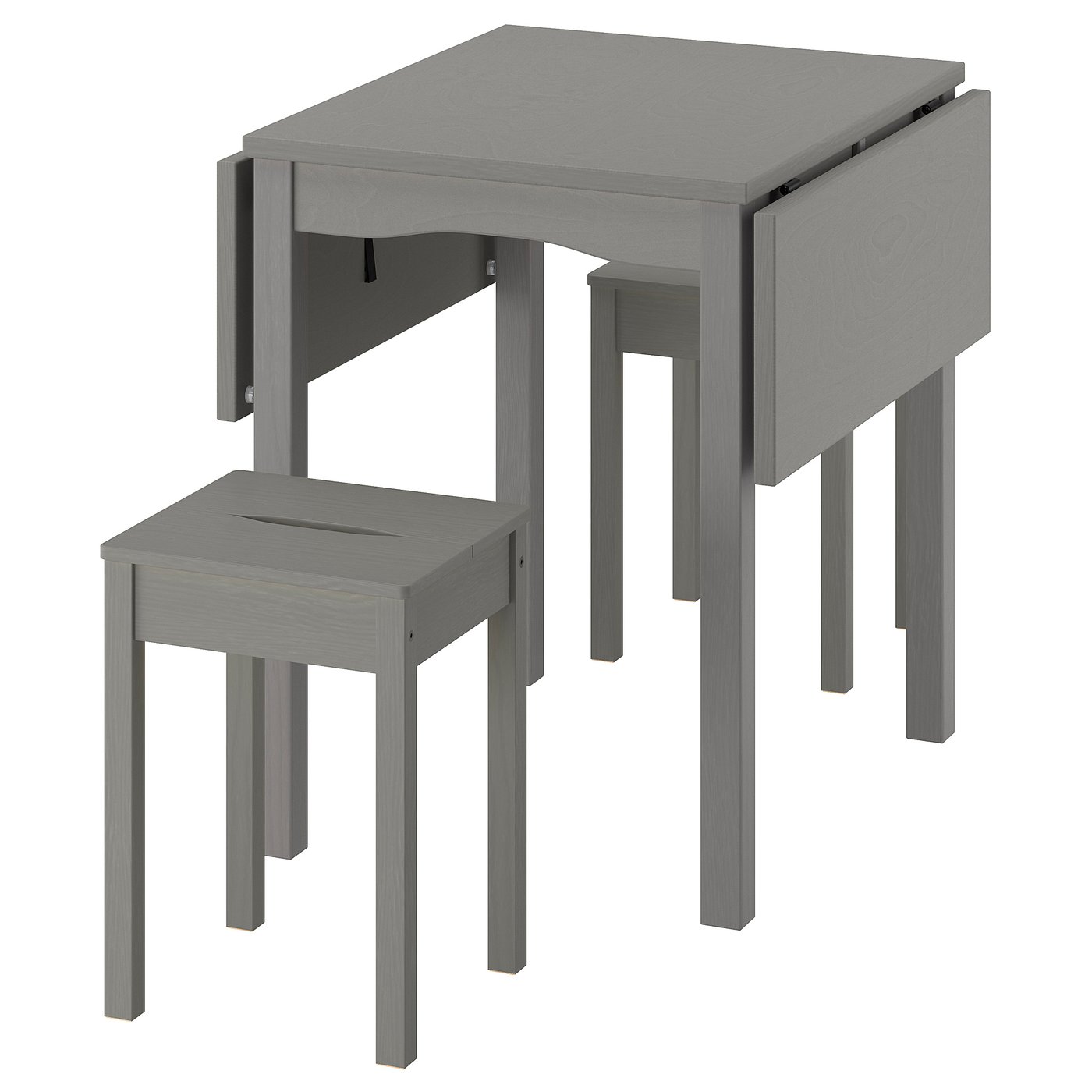HAUGA / HAUGA stol+2 stolca, siva/siva, 55x82x109/74 cm - IKEA