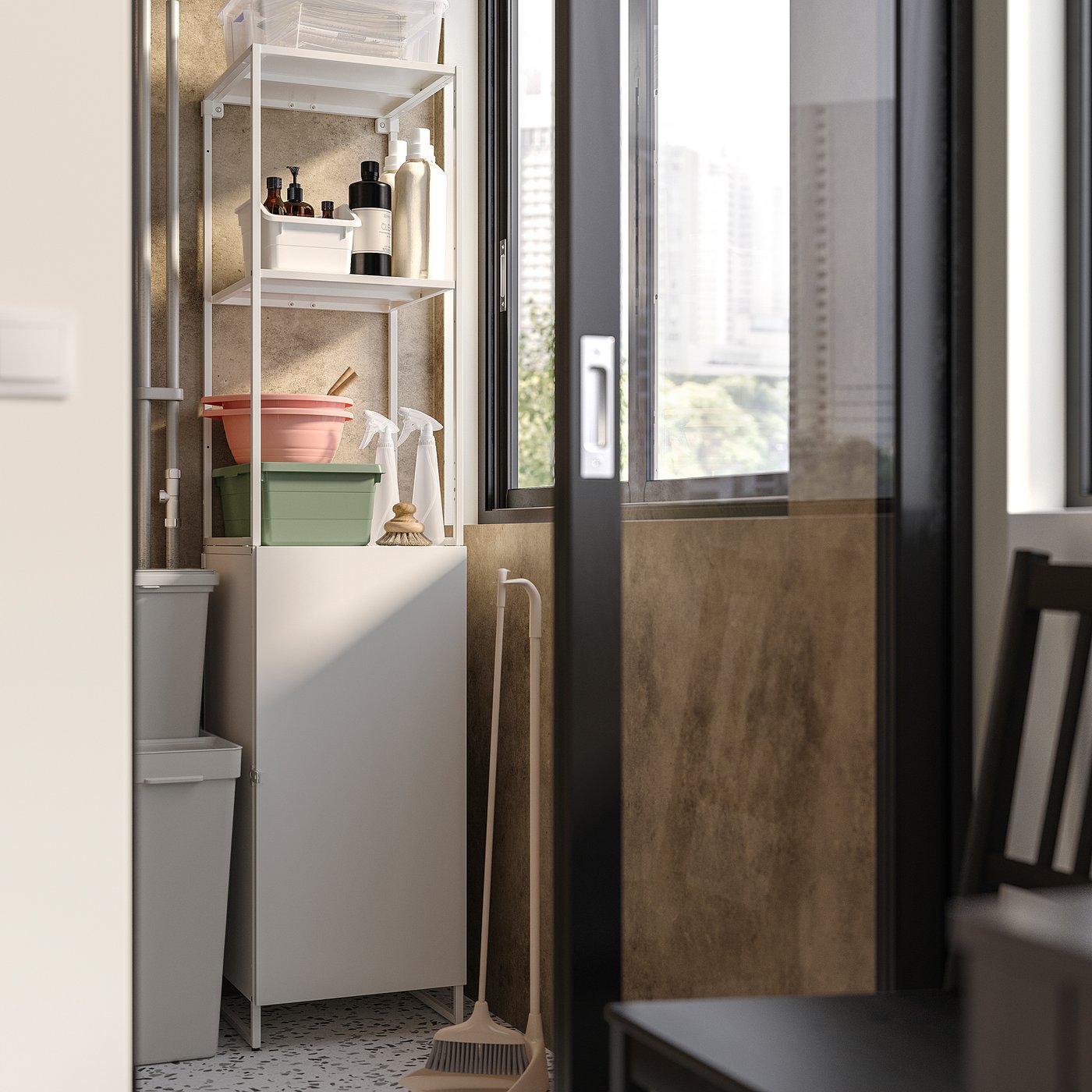 JOSTEIN regal s vratima, u zatvorenom/na otvorenom/bijela, 41x44x180 cm - IKEA