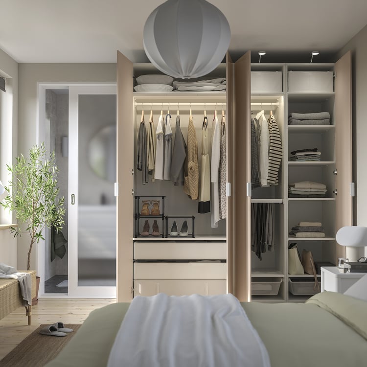 PAX / FARDAL komb/ormar, bijela/visoki sjaj svijetlo narančasta, 200x60x236 cm - IKEA