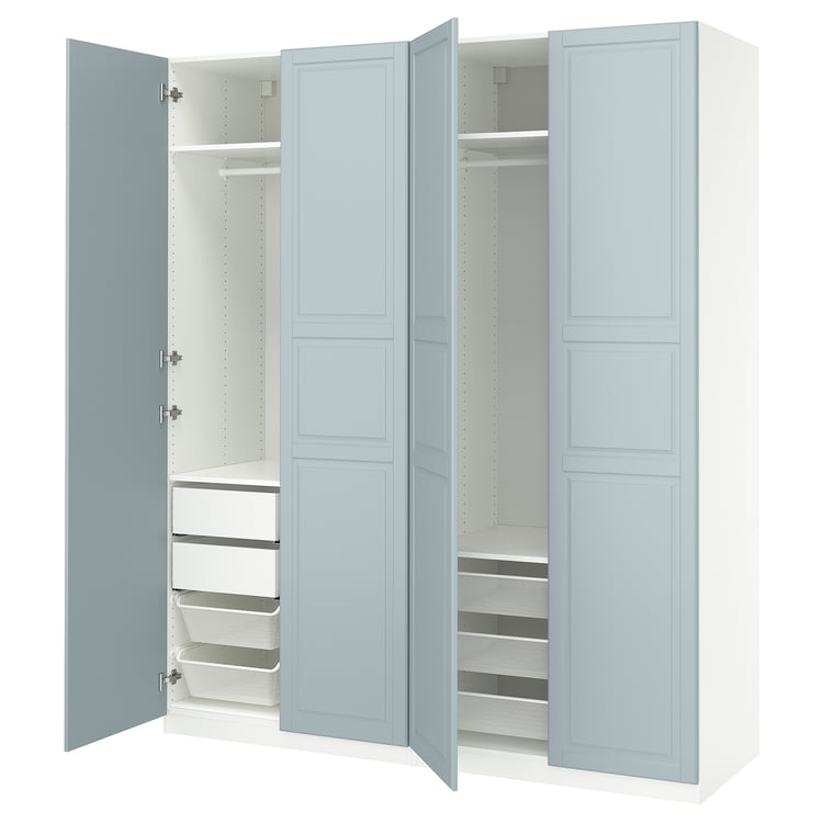 PAX / FJÄREHALS Komb/ormar - bijela/svijetlo siva-plava - IKEA