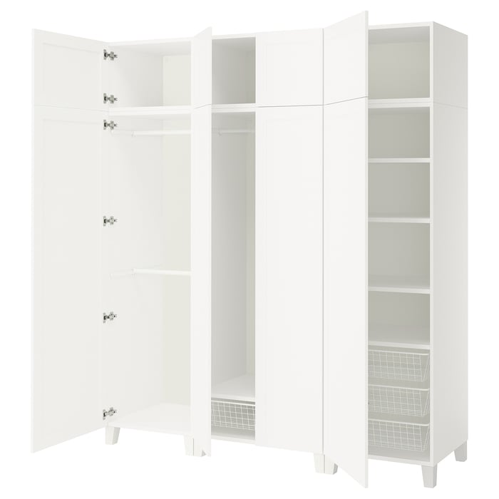 PLATSA ormar s 8 vrata, bijela/Sannidal bijela, 200x57x231 cm - IKEA