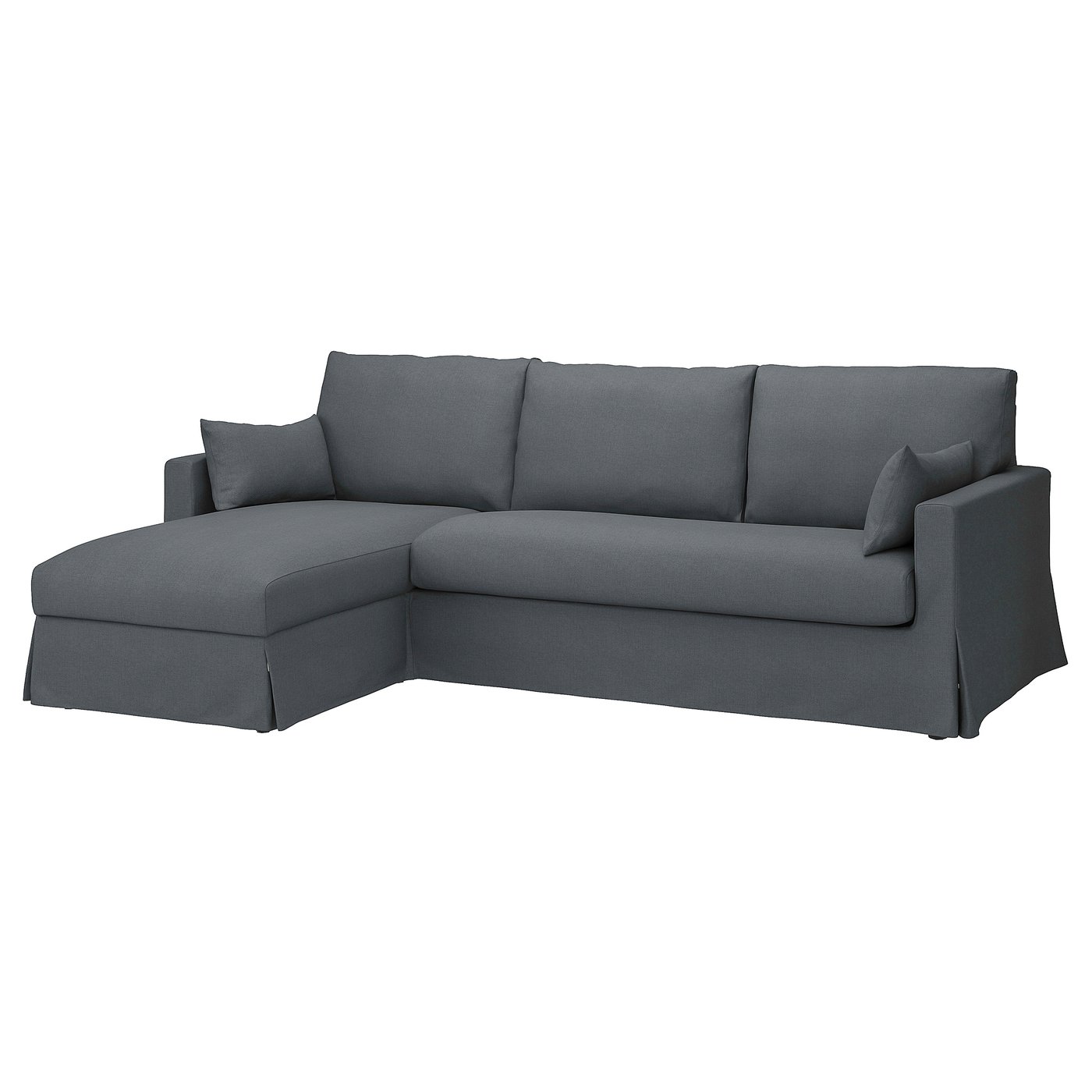 HYLTARP 3 sz. kanapé fekvőfotellel, bal, Gransel szürke - IKEA