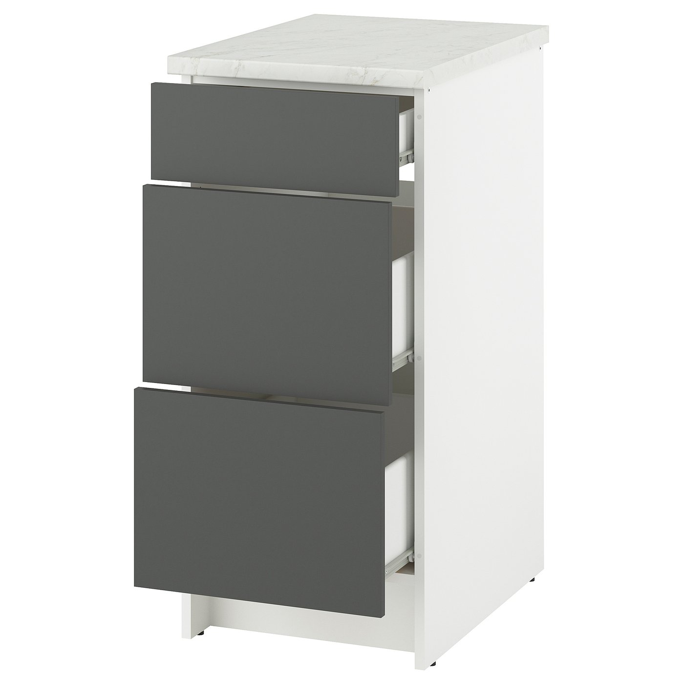 KNOXHULT alsószekrény+fiókok, sötétszürke, 40 cm - IKEA
