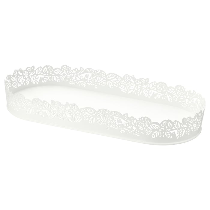 SAMVERKA gyertyatál, ovális fehér, 35x15 cm - IKEA