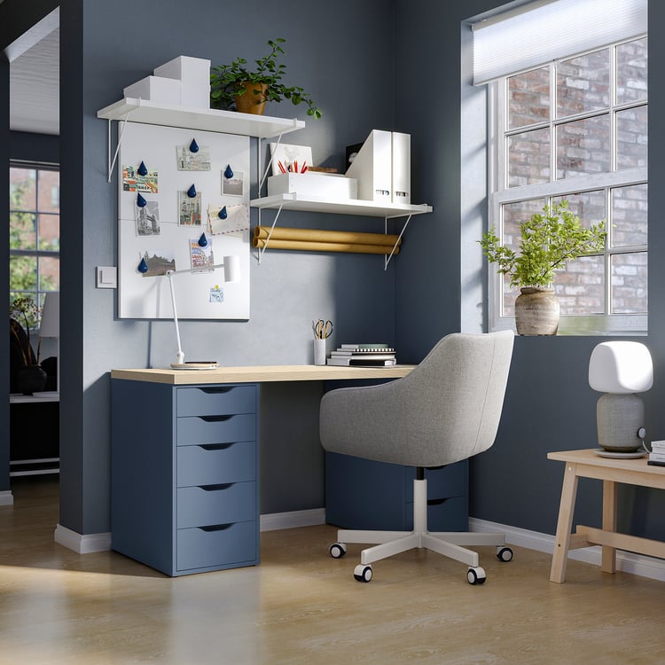 ALEX drawer unit, black-blue, 36x70 cm - IKEA Ireland