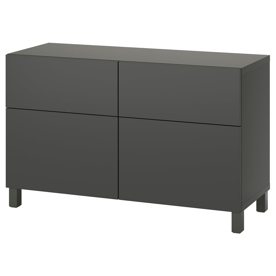BESTÅ storage combination w doors/drawers, dark grey/Lappviken/Stubbarp ...
