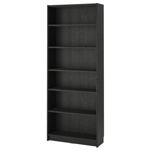 BILLY bookcase, black oak effect, 80x28x202 cm - IKEA Ireland