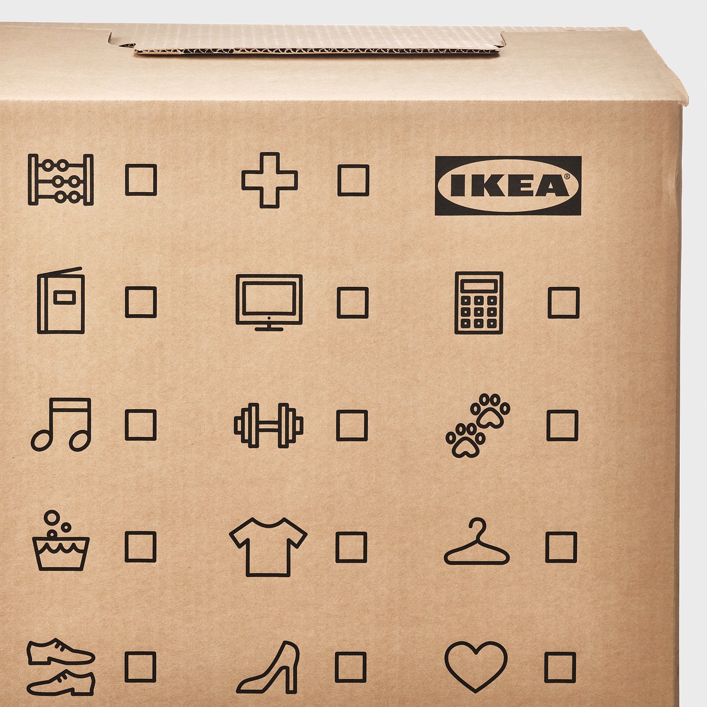 DUNDERGUBBE moving box, brown, 50x31x40 cm - IKEA Ireland