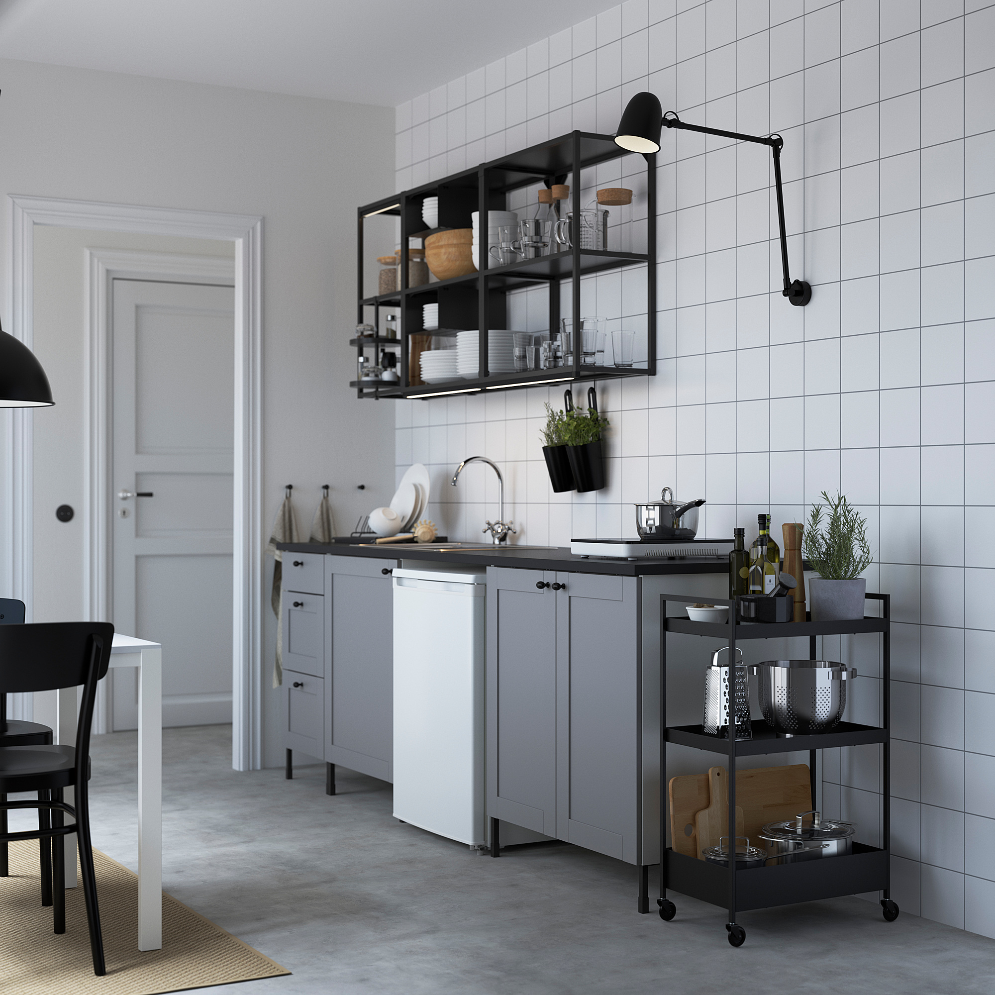 ENHET Kitchen - anthracite/grey frame - IKEA Ireland