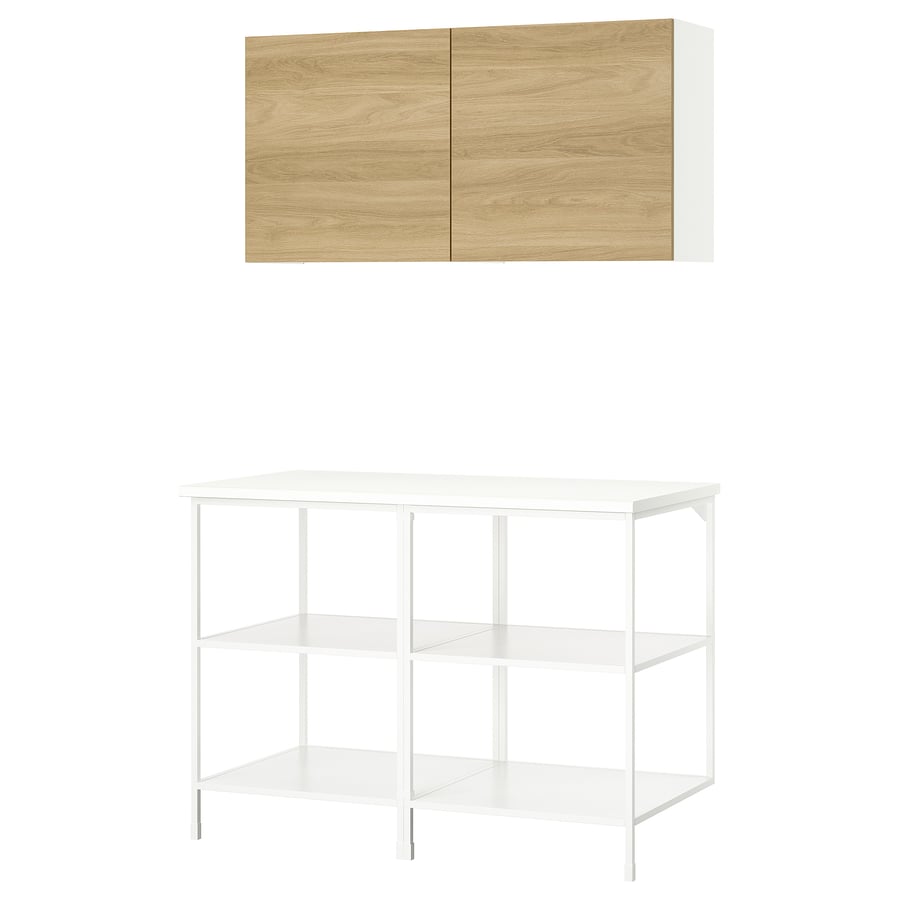ENHET Storage combination - white/oak effect - IKEA Ireland