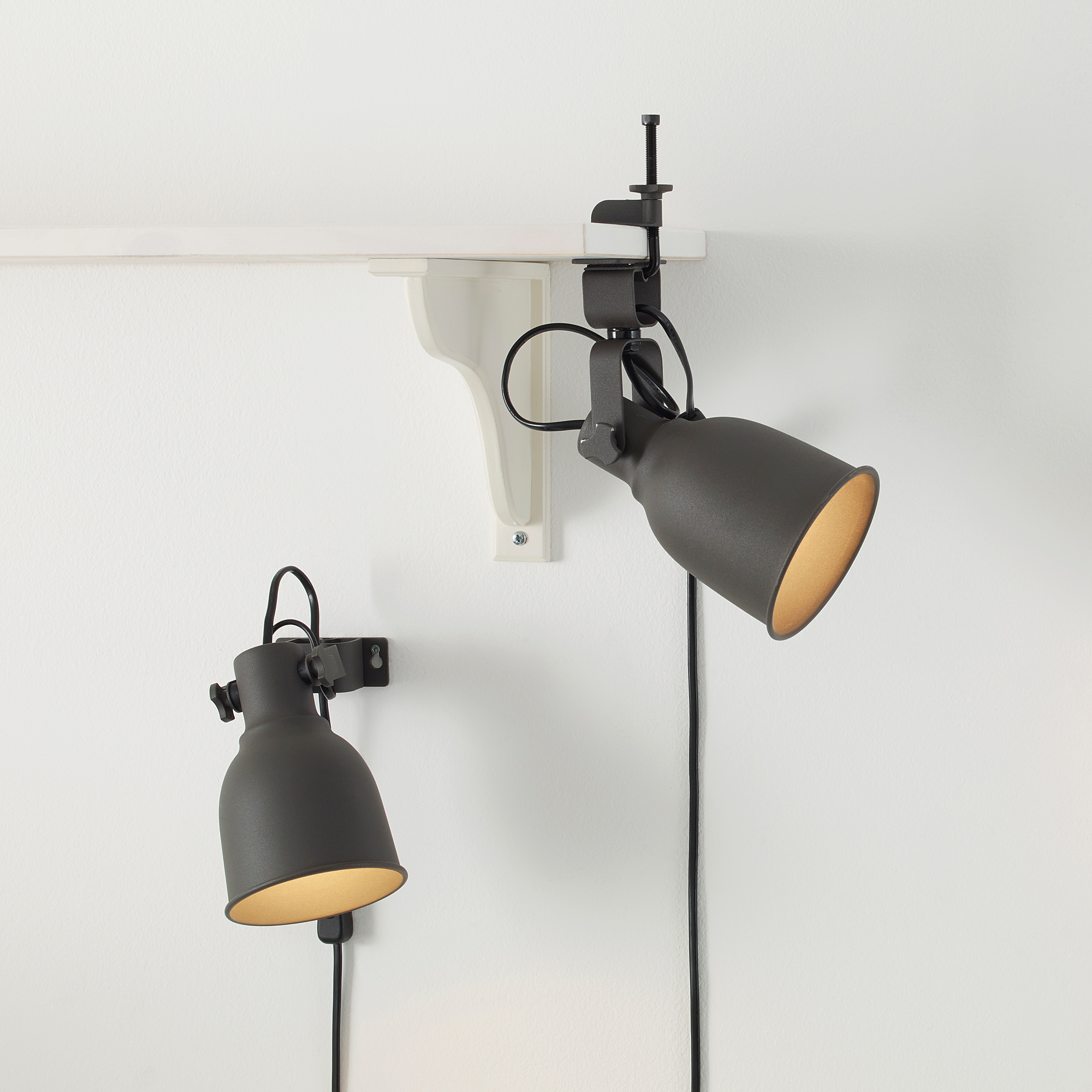 HEKTAR Wall/clamp spotlight, dark grey - IKEA Ireland