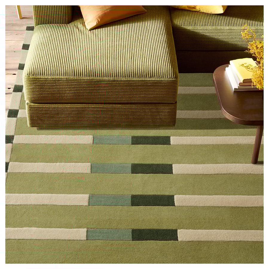 MOSKITGRÄS green, stripped rug, 200x300 cm - IKEA Ireland