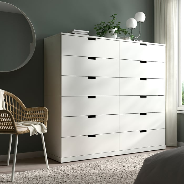 NORDLI chest of 12 drawers, white, 160x145 cm - IKEA Ireland