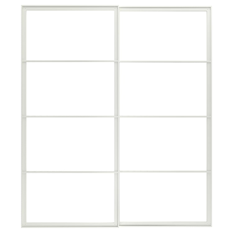 PAX pair of sliding door frames w rail, white, 200x236 cm - IKEA Ireland