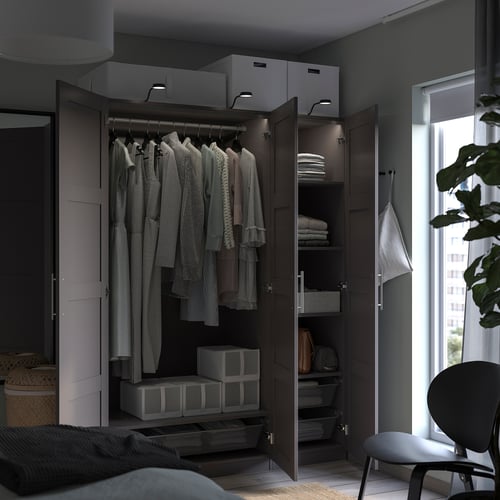 PAX wardrobe frame, dark grey, 100x58x201 cm - IKEA Ireland