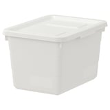 SOCKERBIT Box with lid, pink, 19x26x15 cm - IKEA Ireland